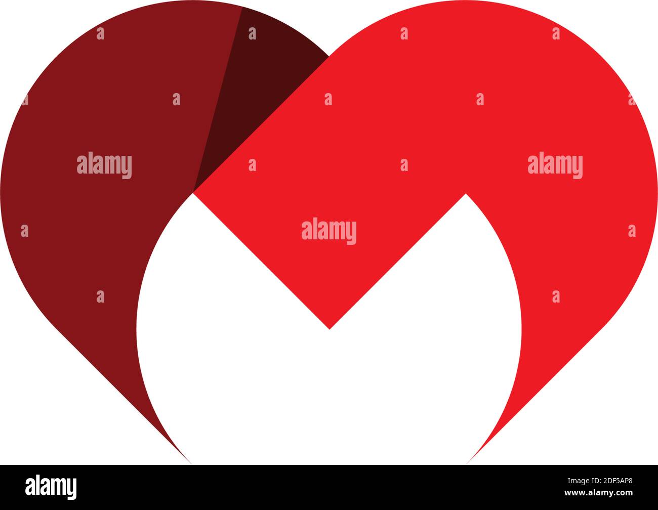 letter m heart logo icon red symbol design Stock Vector Image & Art - Alamy