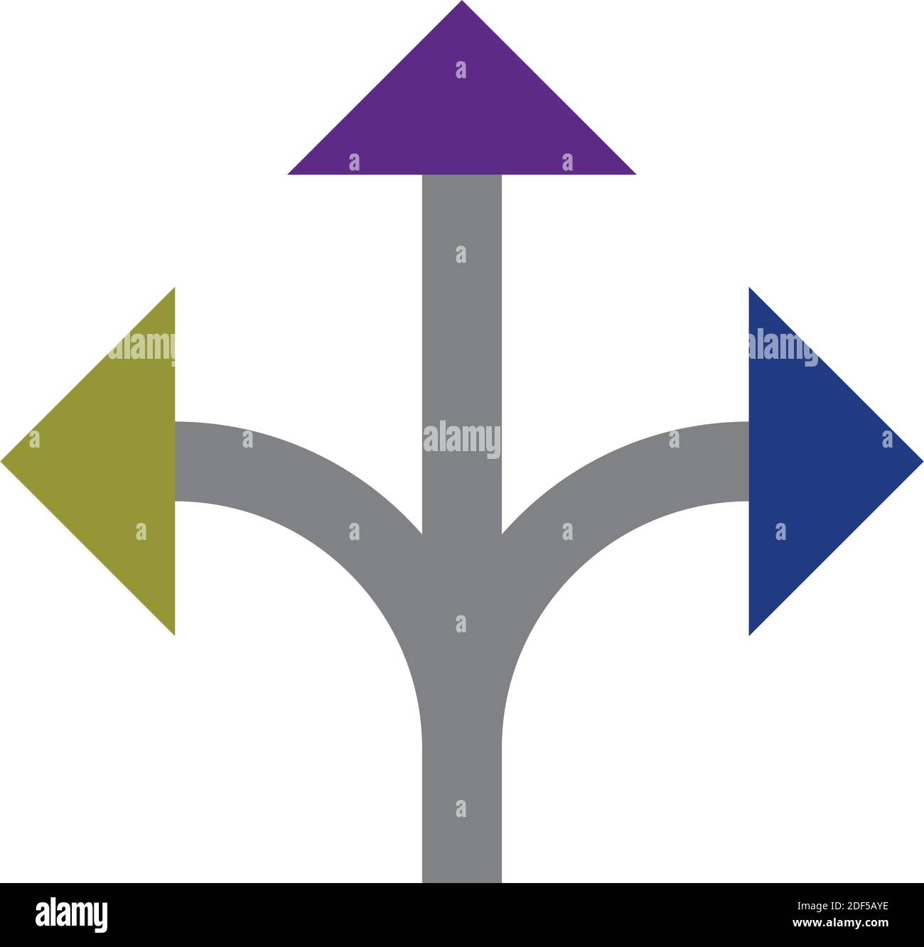 Three way intersection Stock Vector Images - Alamy