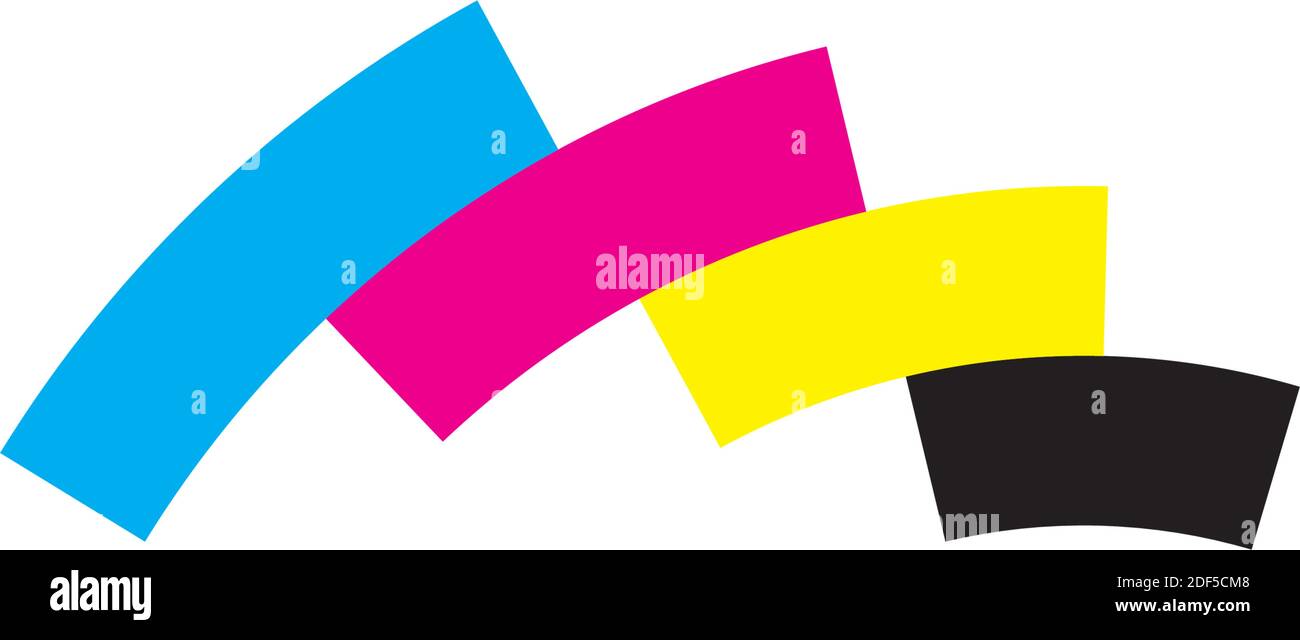 geometric printing logo cmyk icon symbol design Stock Vector Image ...