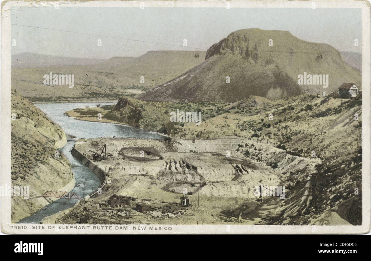 Site of Elephant Butte Dam, New Mexico, still image, Postcards, 1898 ...