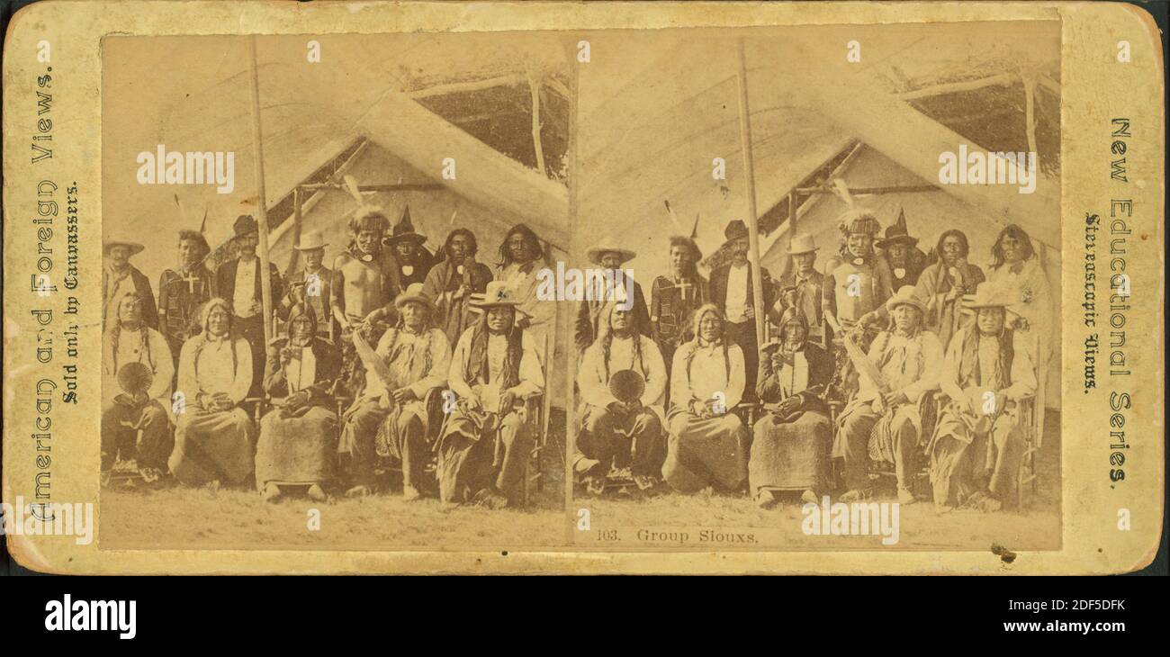 Group Siouxs., still image, Stereographs, 1850 - 1930 Stock Photo - Alamy