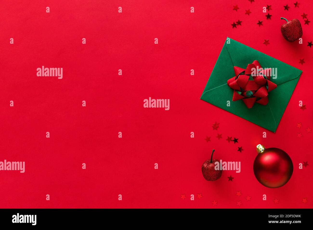 Christmas letter with greeting card and congratulations, christmas tree ...