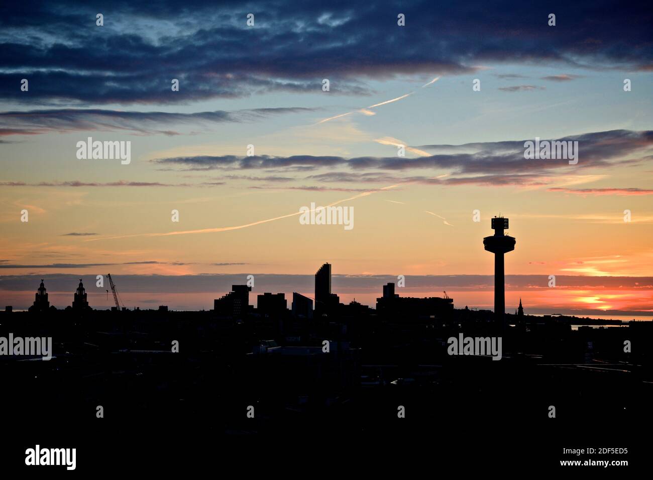 Liverpool Skyline Sunset Stock Photo - Alamy