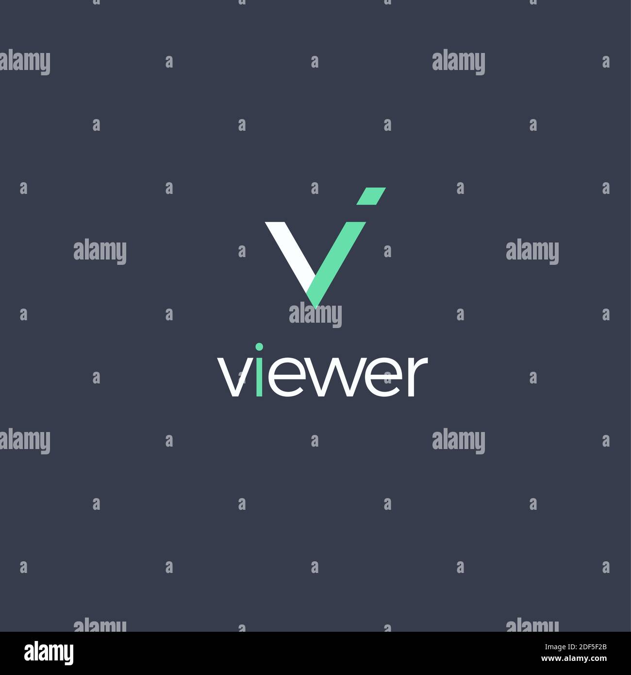 Viewer monogram, icon flat cartoon style vector logo concept. Abstract ...