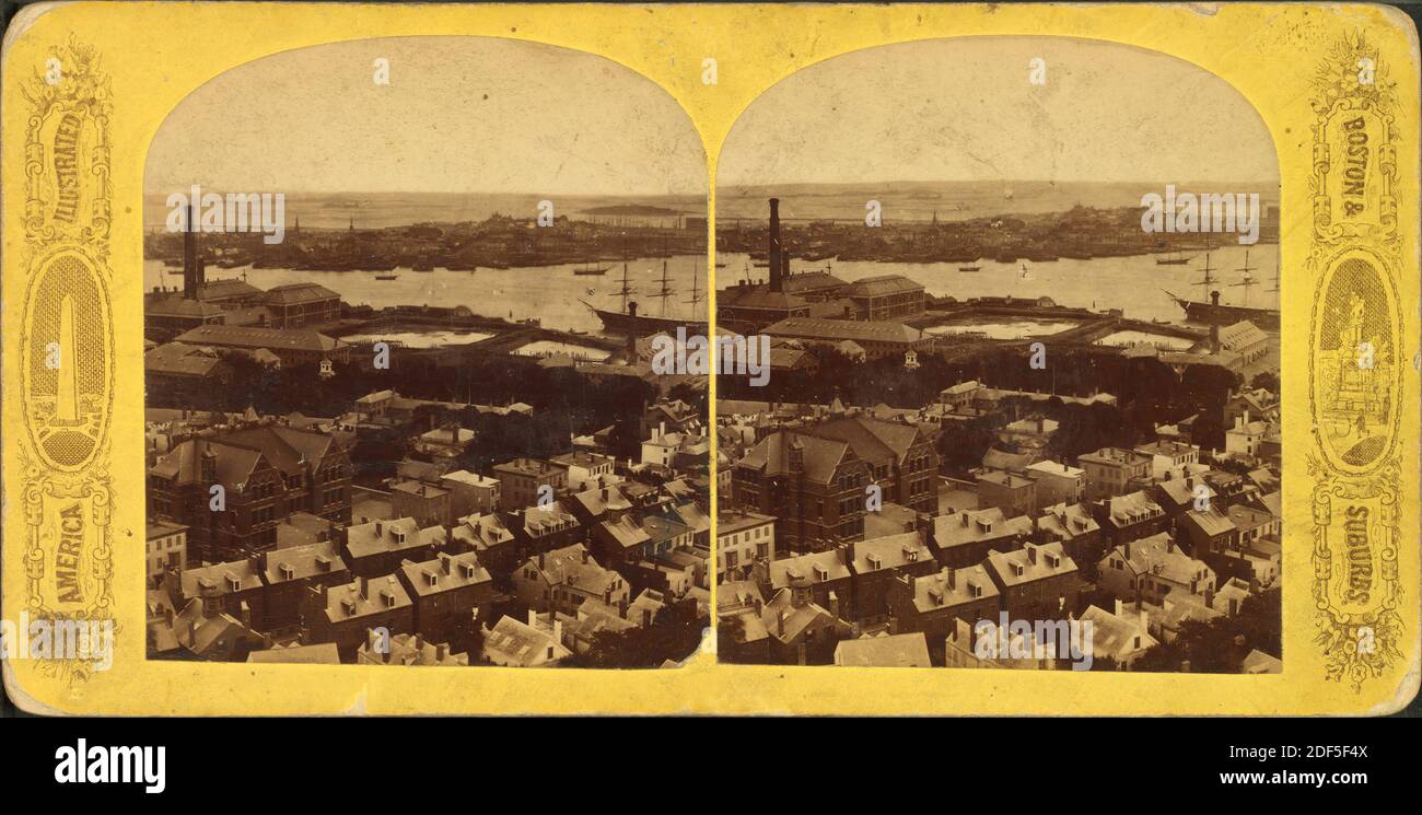 General view of Charlestown (Boston) and Naval yard., still image ...