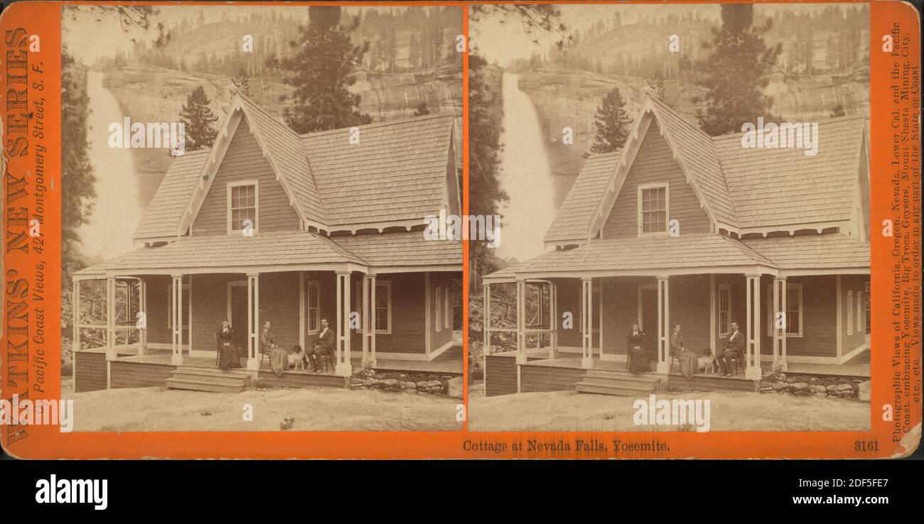 Cottage at Nevada Falls, Yosemite., still image, Stereographs, 1850 ...