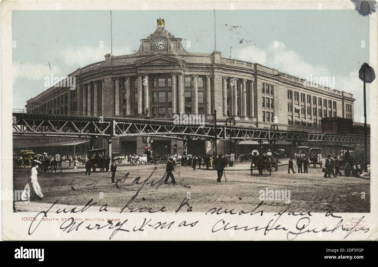 South Station, Boston, Mass., still image, Postcards, 1898 - 1931 Stock ...