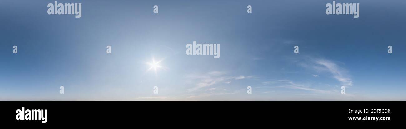 clear blue sky with white beautiful clouds. Seamless hdri panorama 360 ...