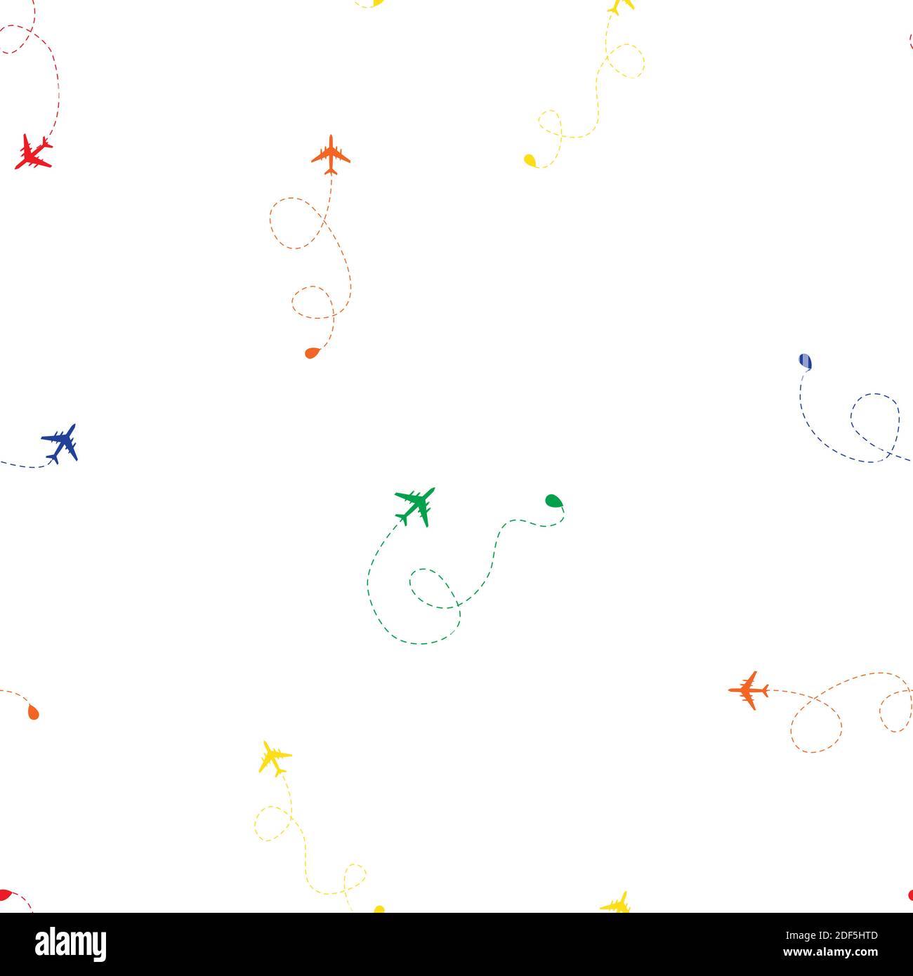 Airplane dotted flight seamless pattern background. Illustration Stock ...