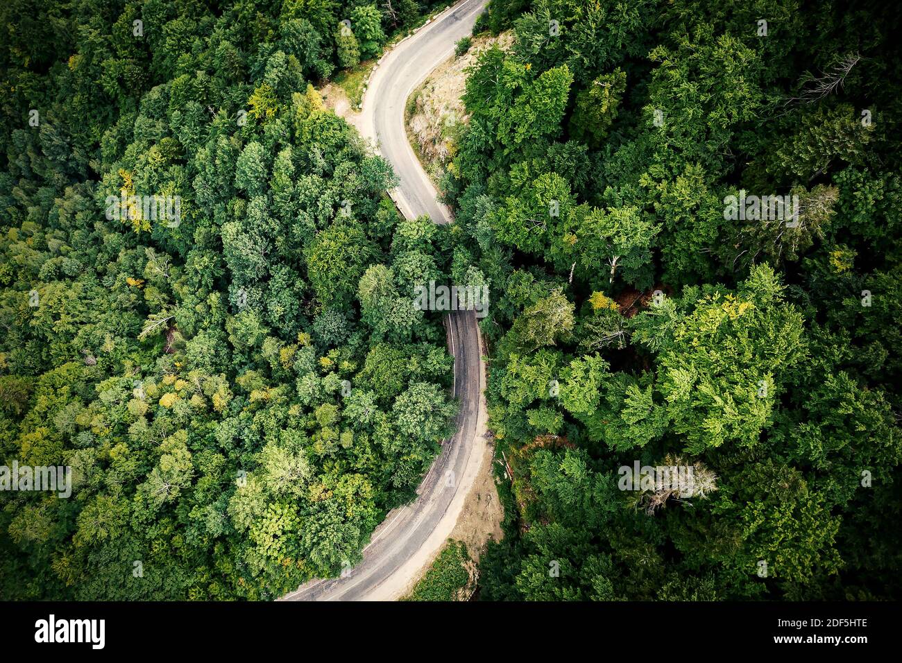 Winding mountain road, view from above Stock Photo - Alamy