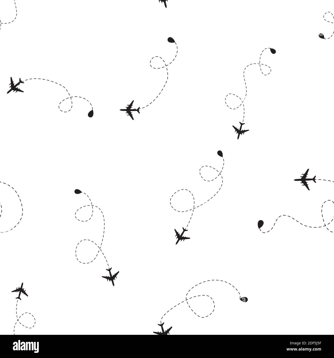 Airplane dotted flight seamless pattern background. Illustration Stock ...