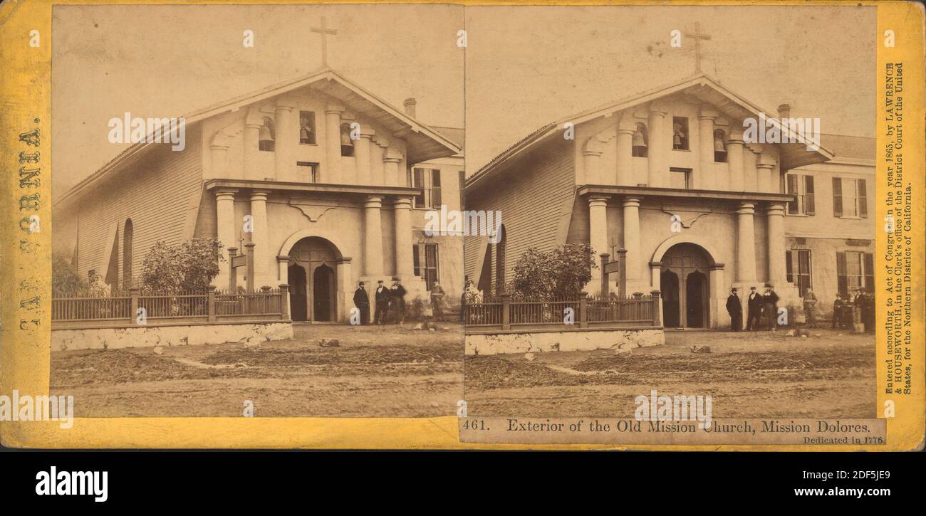 Exterior of the Old Mission Church, Mission Dolores. Dedicated in 1776 ...