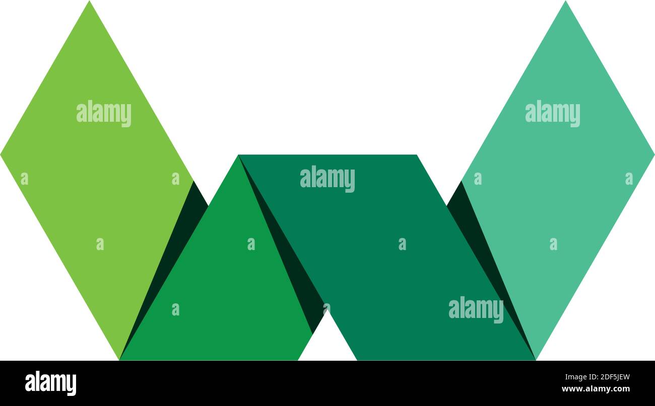 Green ribbon letter symbol logo hi-res stock photography and images - Alamy