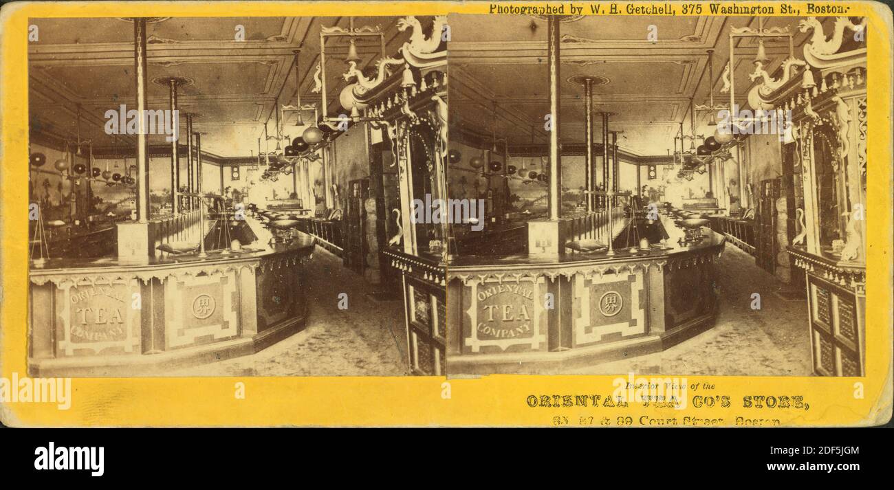 Interior view of the Oriental Tea Co's store., still image ...
