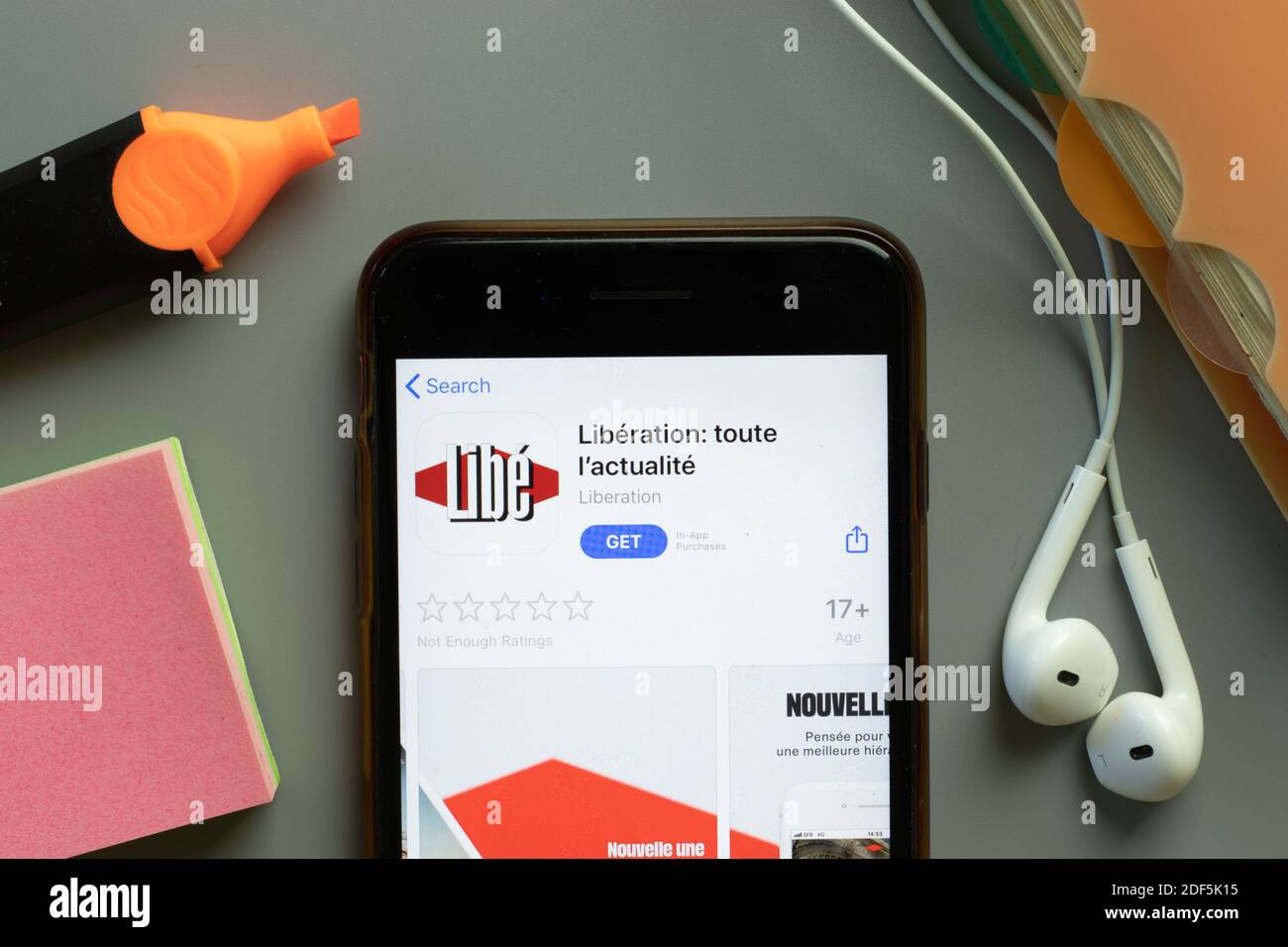 New York, USA - 1 December 2020: Liberation mobile app icon on phone ...