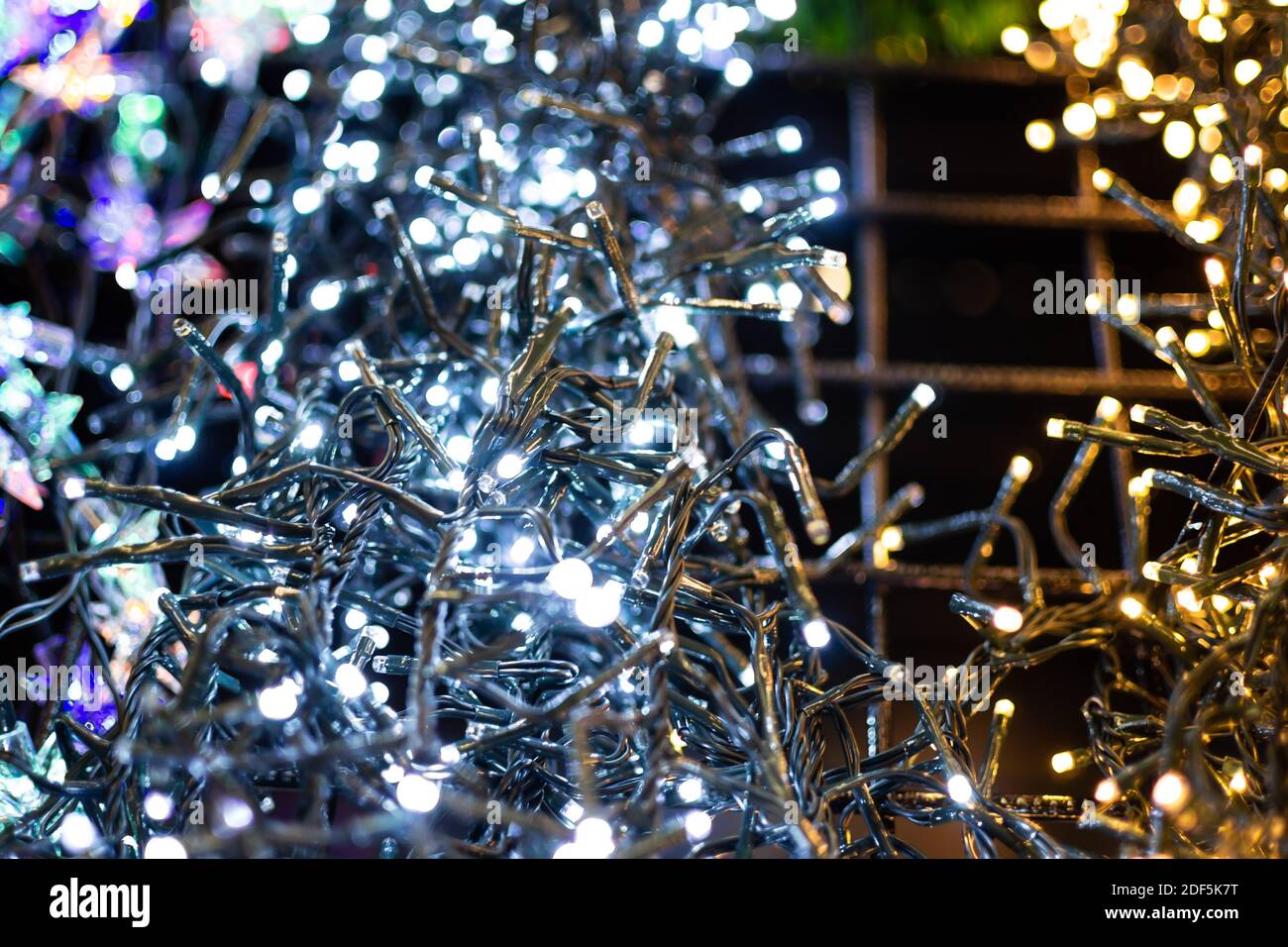 Lights garlands christmas glowing white lamps hi-res stock photography ...