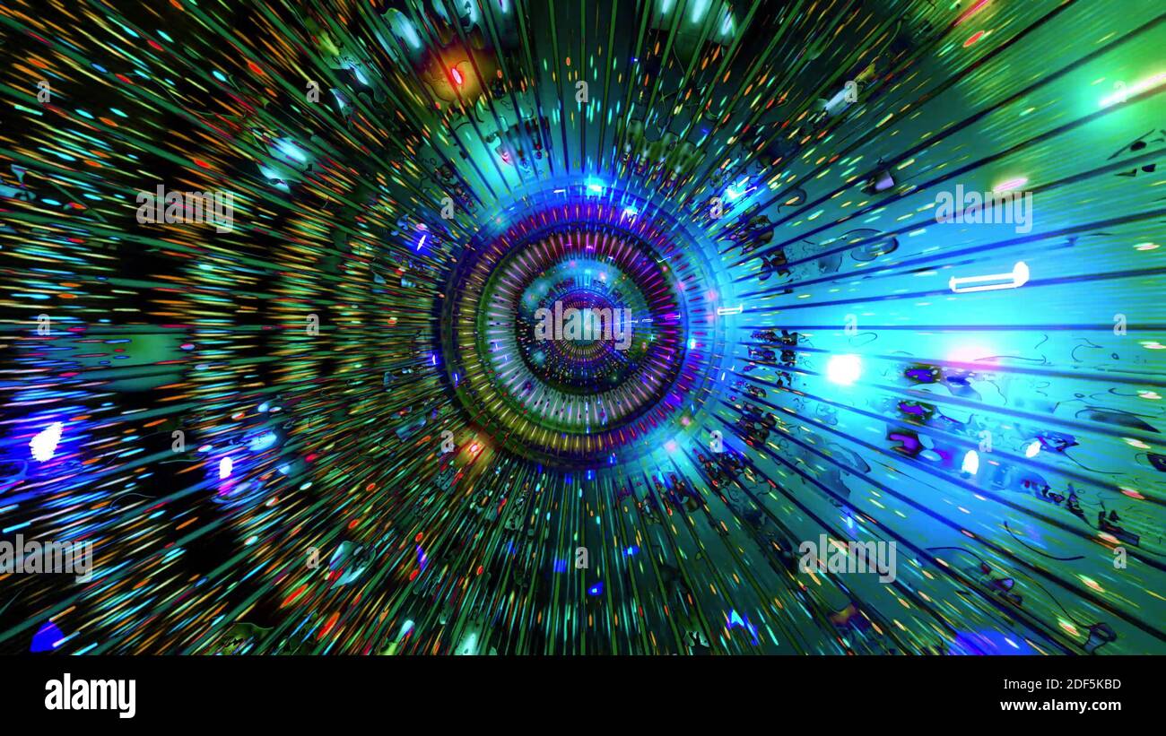 Abstract cool colorful tunnel 3d illustration vfx background wallpaper ...