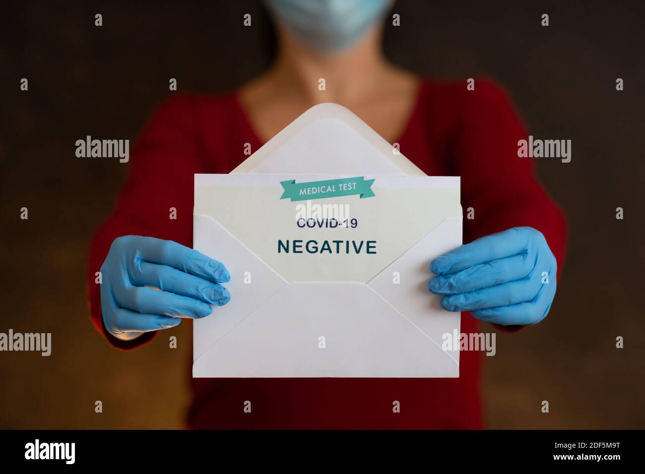 Woman Holding Negative Antigen Detection Test for Covid-19. Person ...