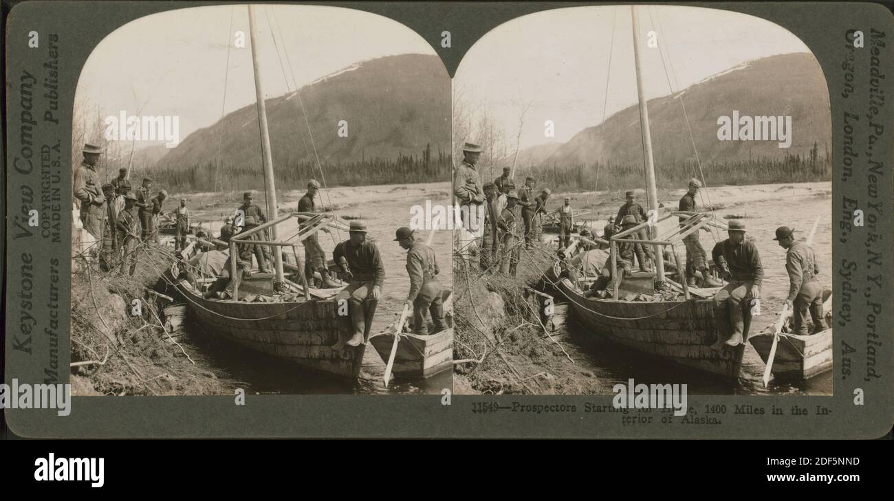 Prospectors starting for home, 1400 miles in the interior of Alaska ...