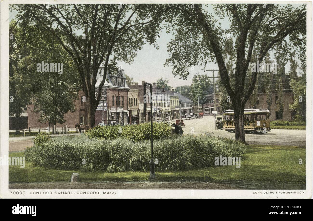 Concord, Square, Concord, Mass., still image, Postcards, 1898 - 1931 ...
