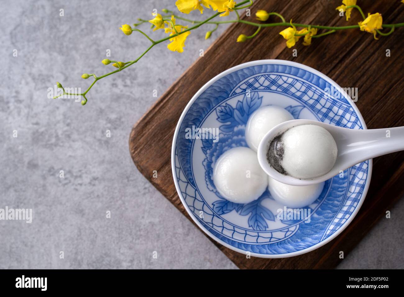Top view of big tangyuan yuanxiao (glutinous rice dumpling balls) for ...