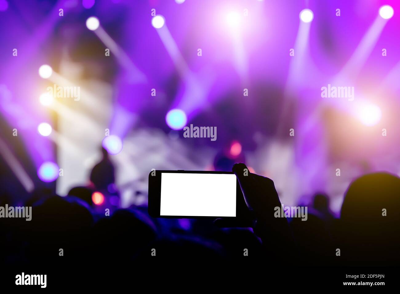 Photo for social networks at the concert, Mobile phone on music show ...