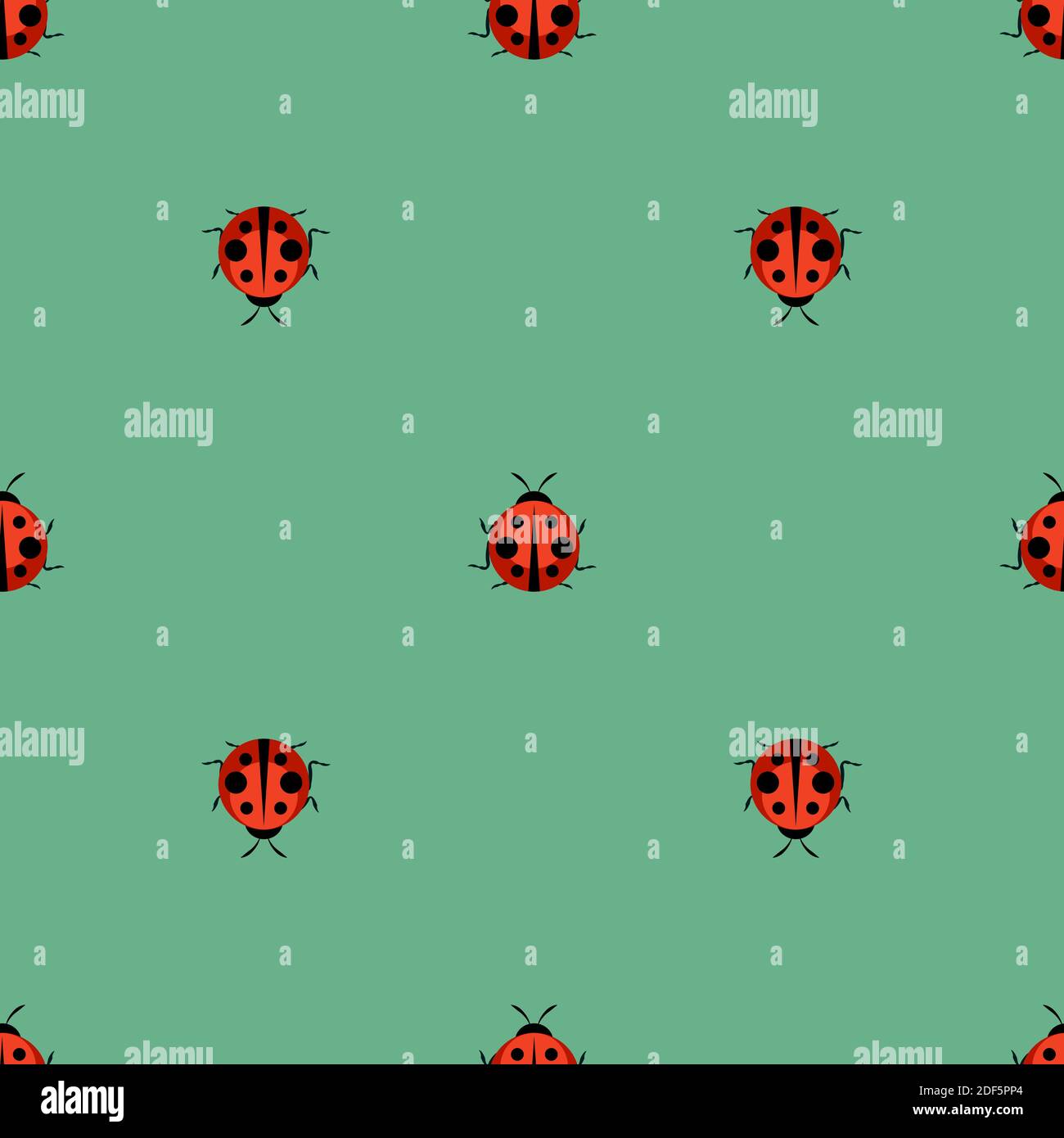 Cute Ladybug Seamless Pattern Background Illustration Stock Photo - Alamy