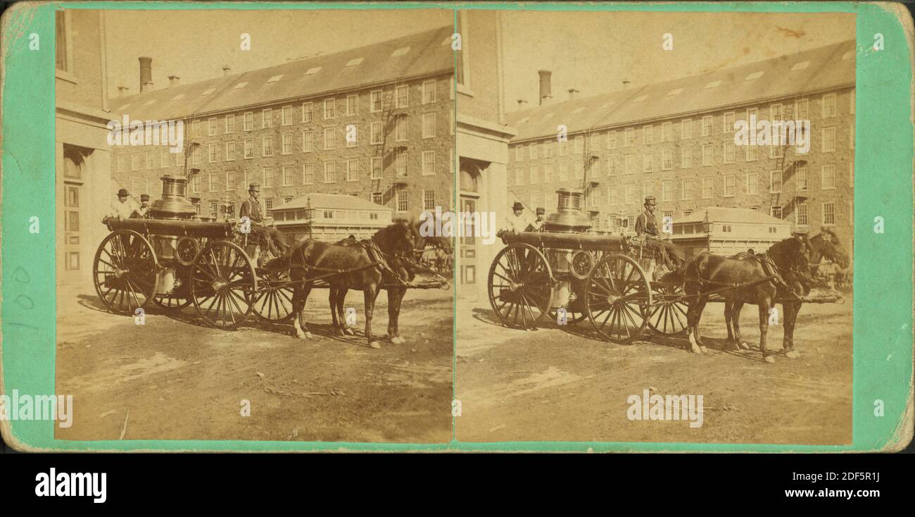 Steam pumper on a wagon., still image, Stereographs, 187, Warren ...