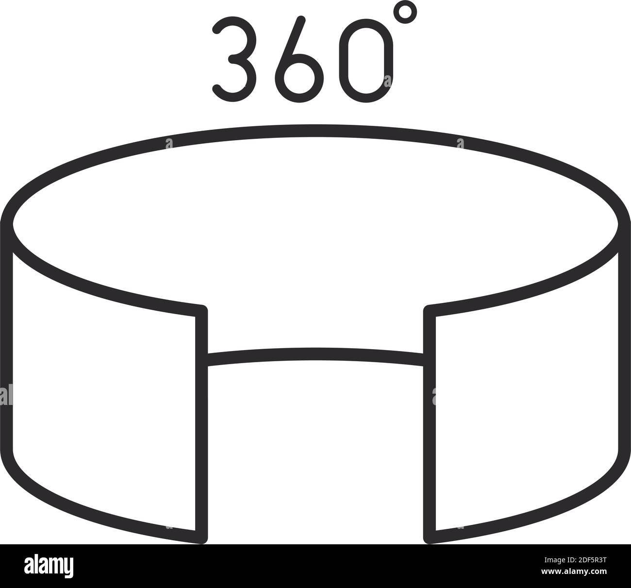augmented reality rotating and 360 degree vector illustration line ...
