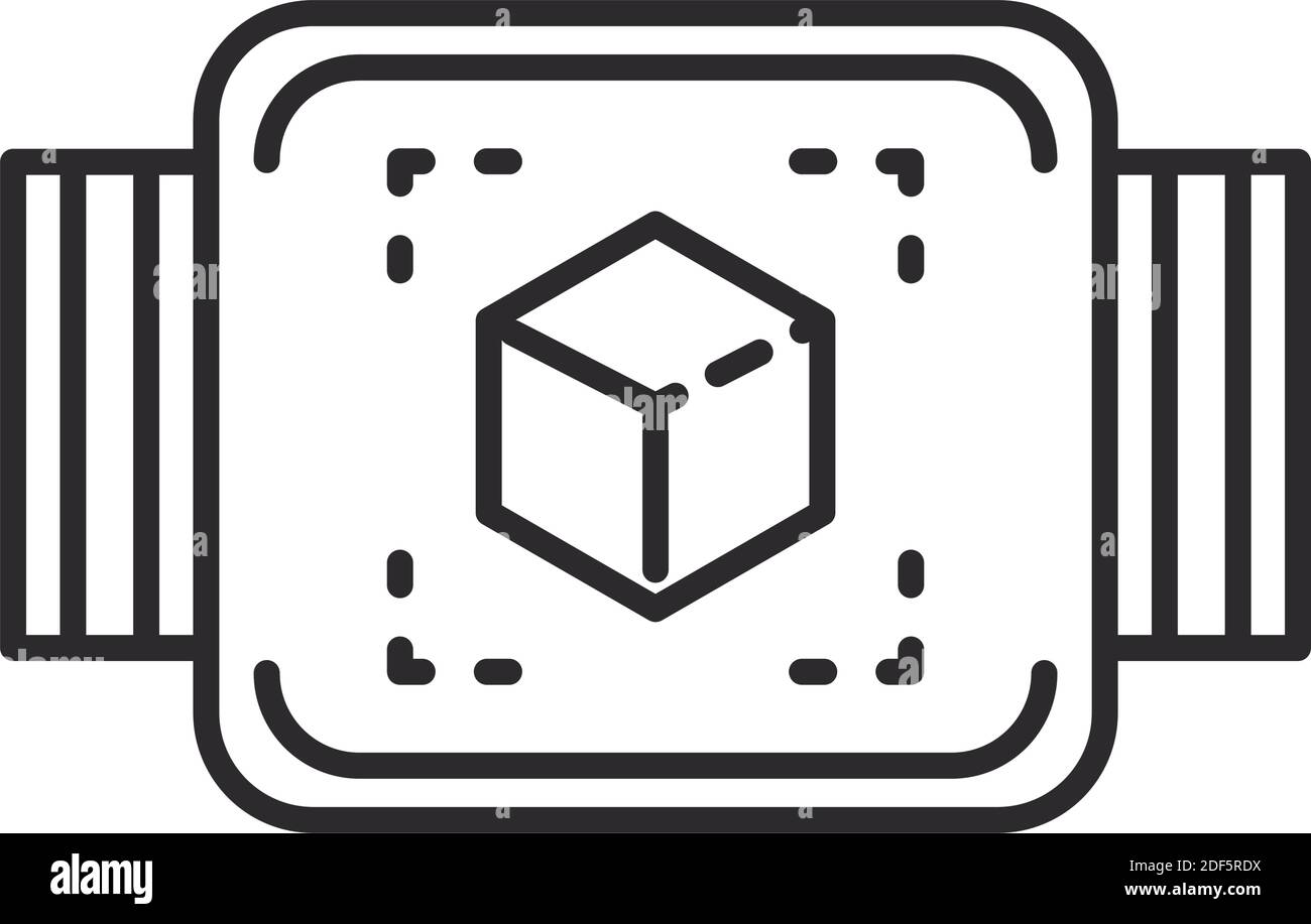 augmented reality wearable smart watch 3d view vector illustration line ...