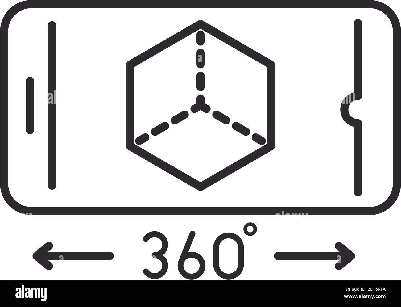 augmented reality smartphone simulation 360 degree vector illustration ...