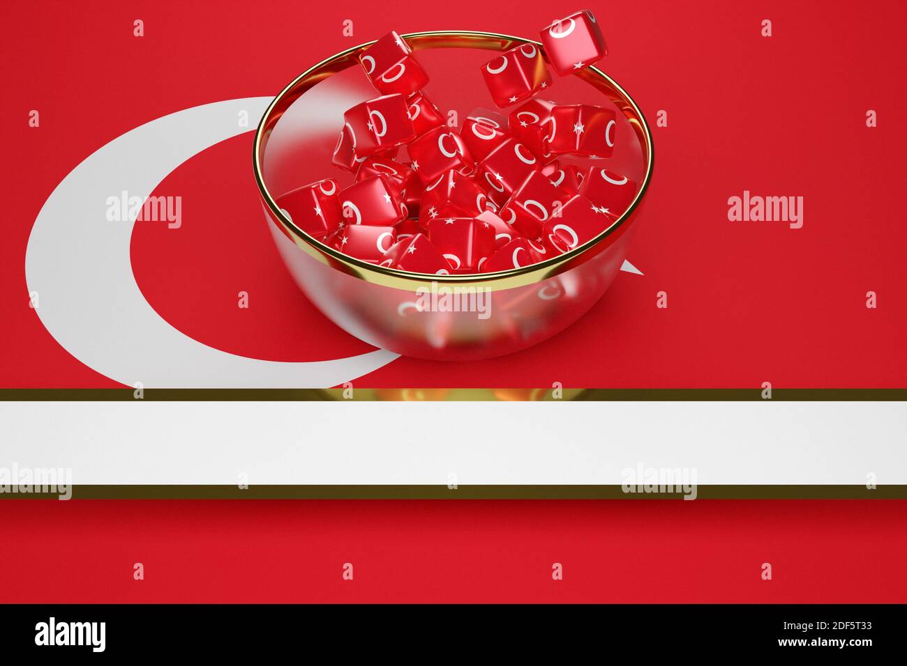 3D illustration in a beautiful transparent plate licks many identical ...