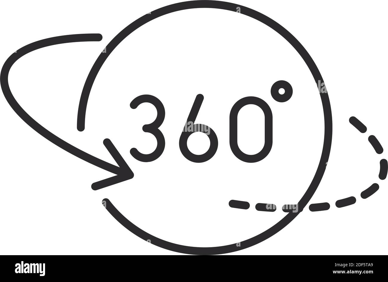 augmented reality 360 rotation simulation vector illustration line ...