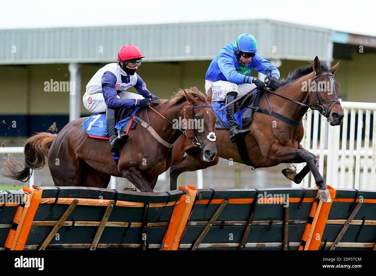 Harry Skelton riding Global Harmony (right) clear the last to win The ...