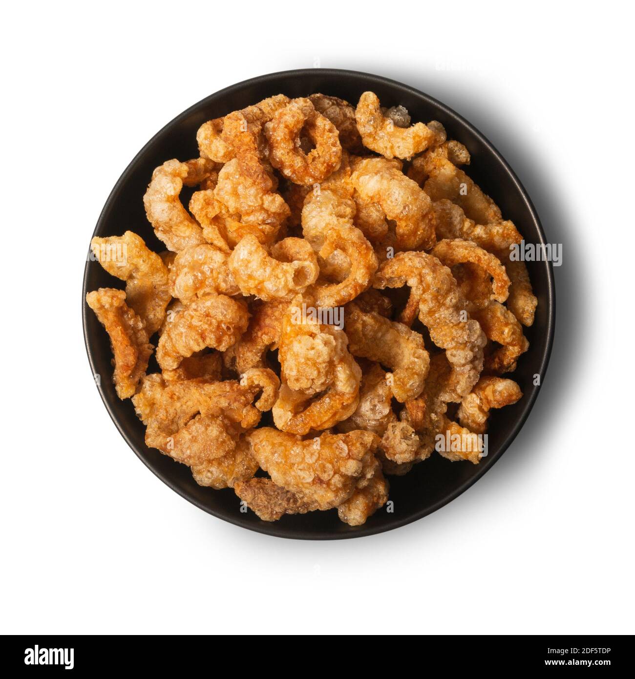 Pork snack isolated on a white background. Crispy Pork snack with ...