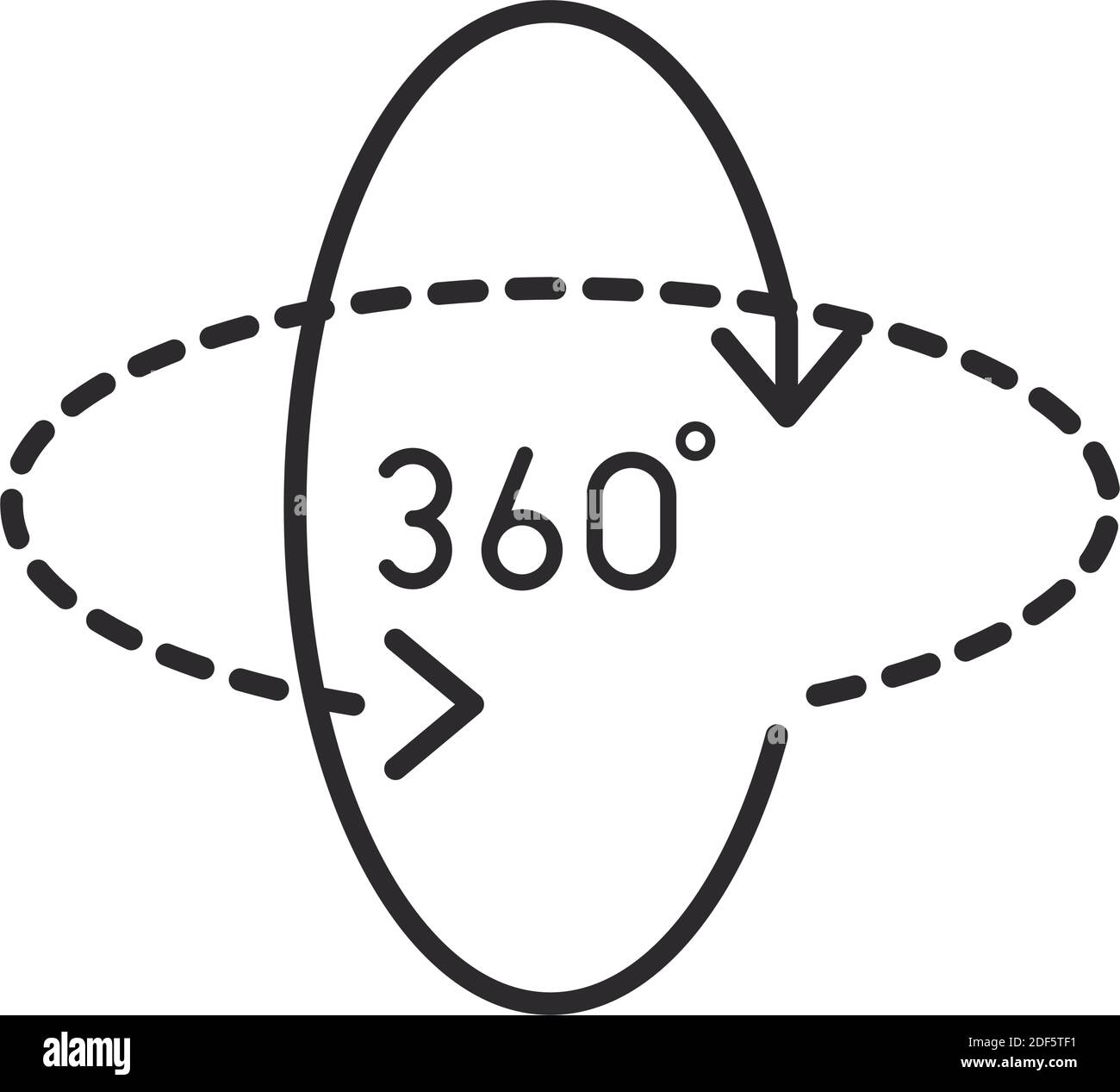 augmented reality angle 360 degrees view vector illustration line style ...