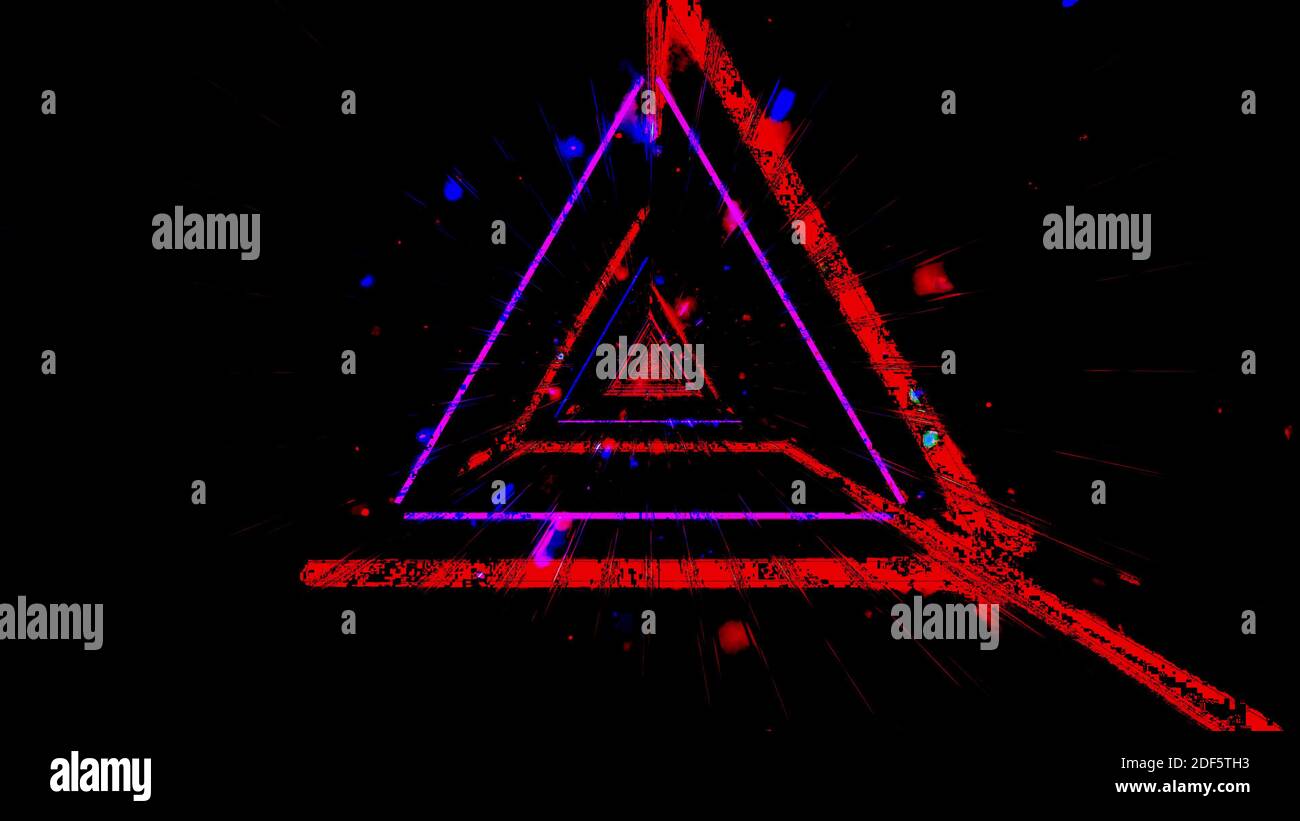 Glowing triangle space tunnel 3d illustration background wallpaper ...