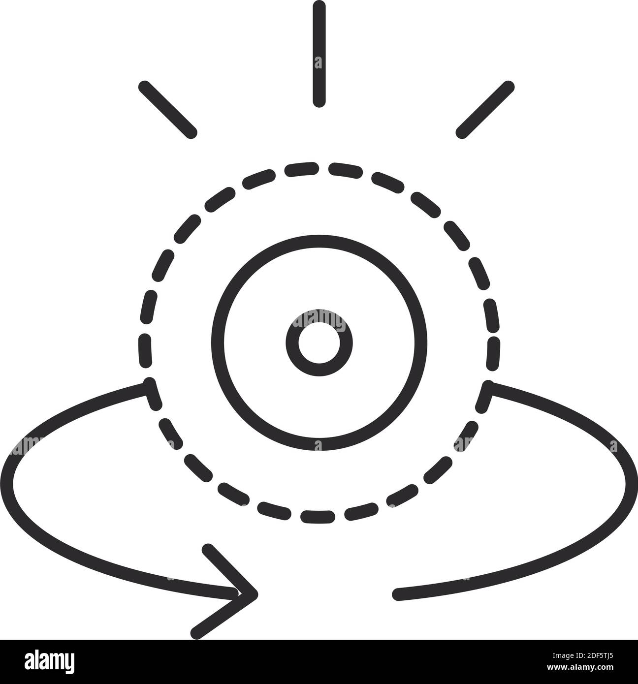 augmented reality 360 degree video and camera vector illustration line ...