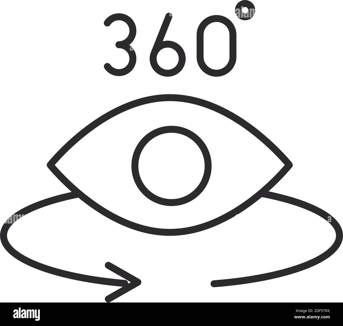 augmented reality eye with rotating arrow and 360 degree vector ...
