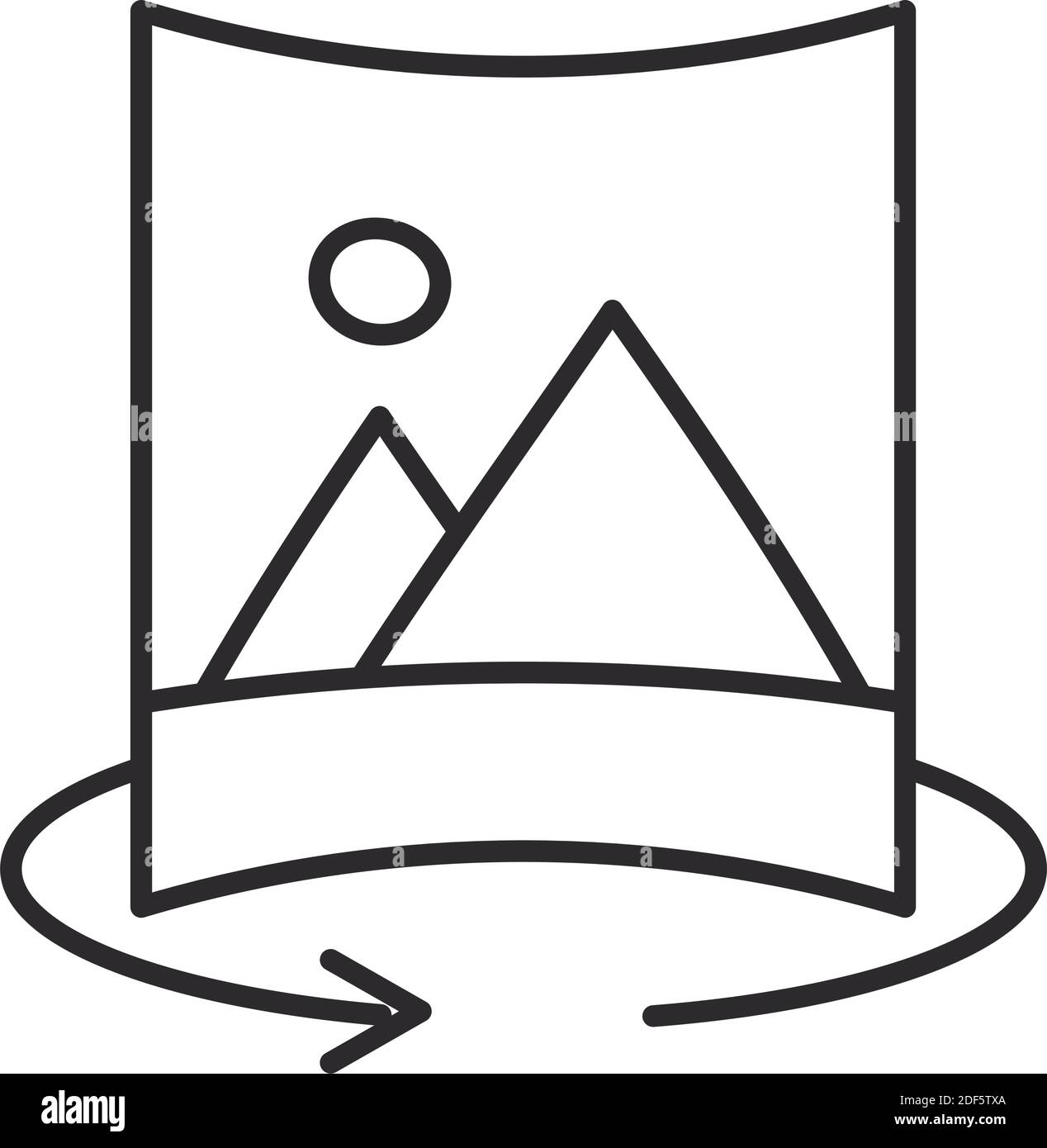 augmented reality panoramic photo vector illustration line style Stock ...