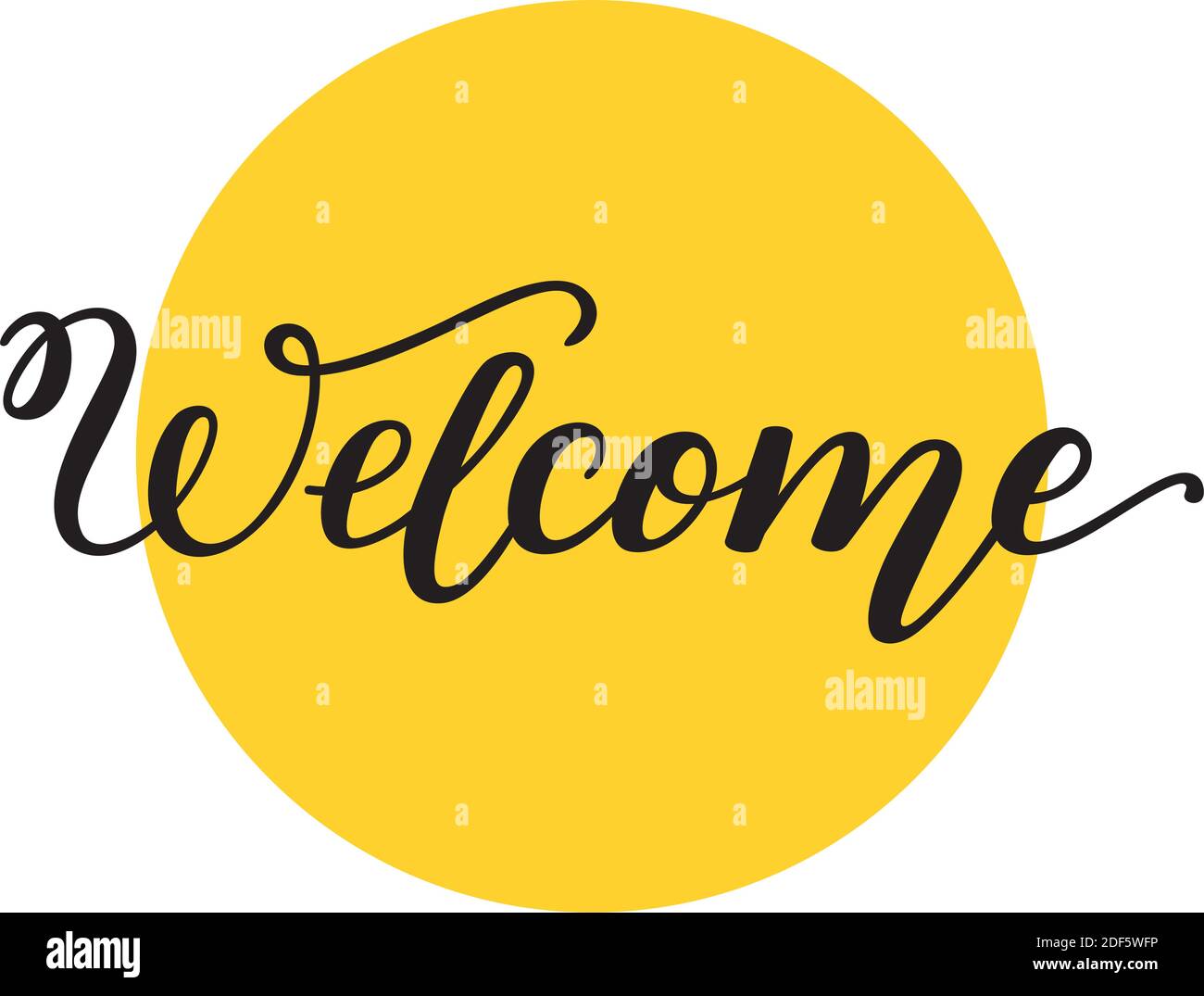 Welcome Brush Lettering Card Calligraphy High Resolution Stock ...