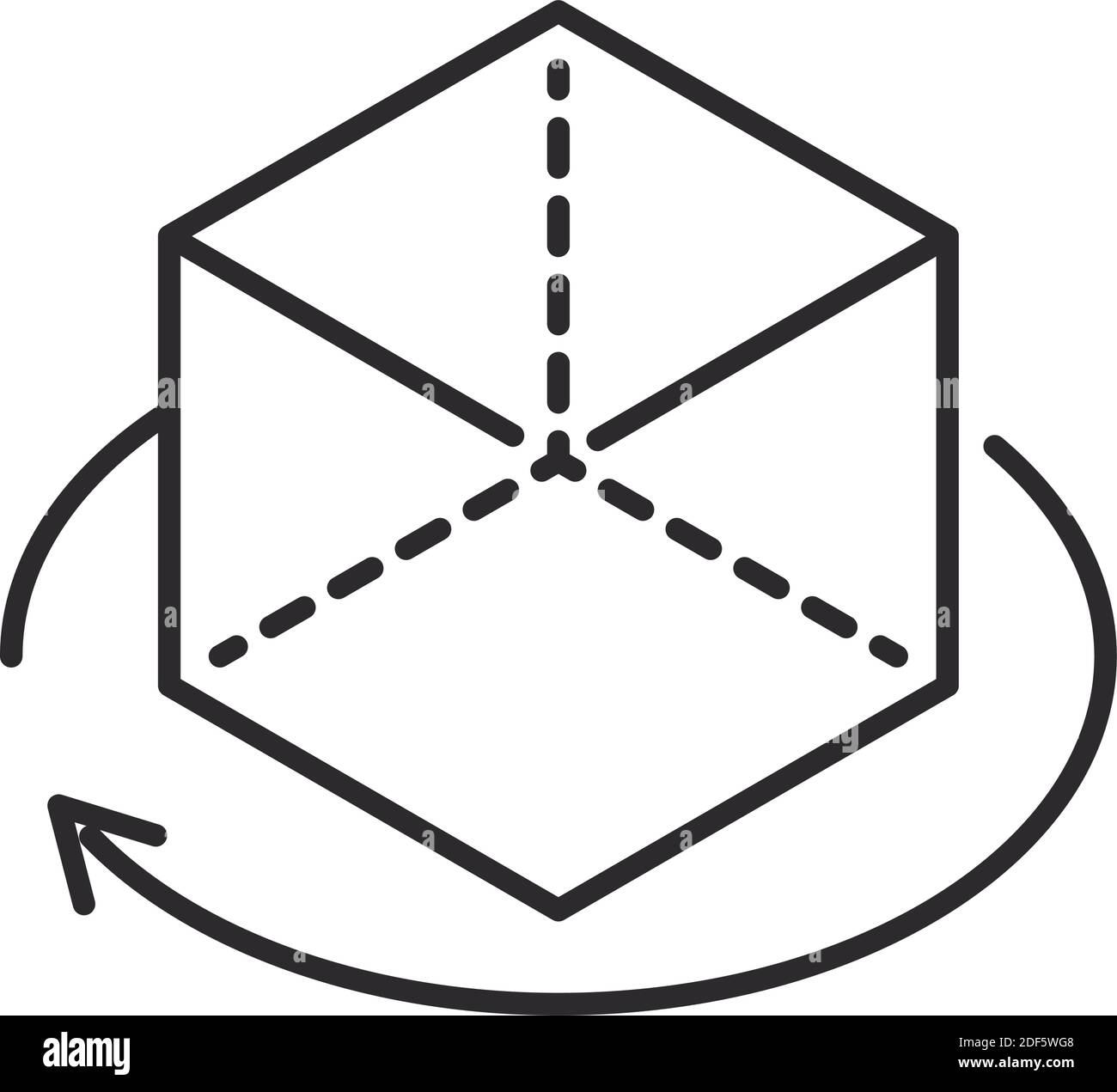 augmented reality 360 degree view cube 3D object vector illustration line style Stock Vector ...