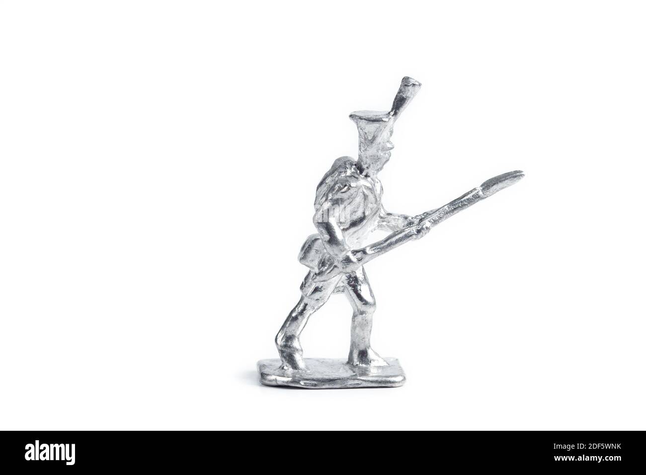 Image of uncolored handmade metal soldier on white background Stock ...
