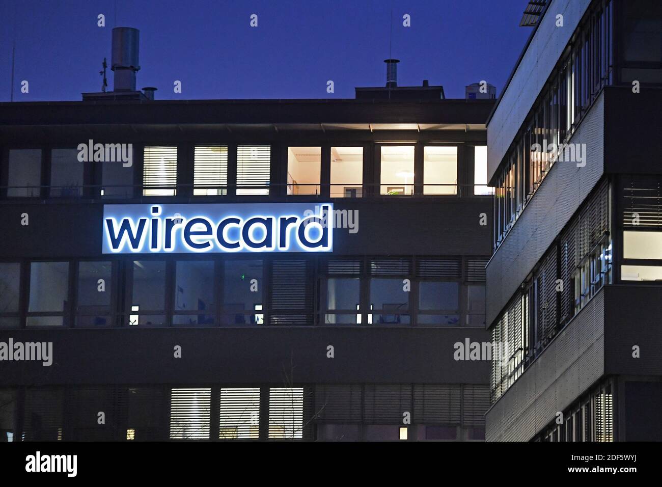 Wirecard AG headquarters in Aschheim Dorafter in the evening of ...