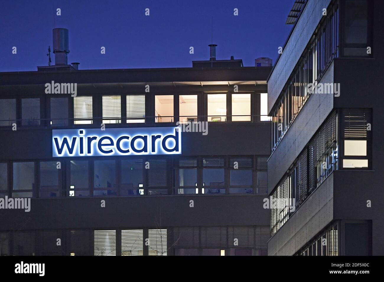 Wirecard AG headquarters in Aschheim Dorafter in the evening of ...