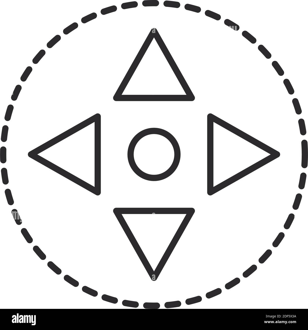 augmented reality arrows control 360 vector illustration line style ...