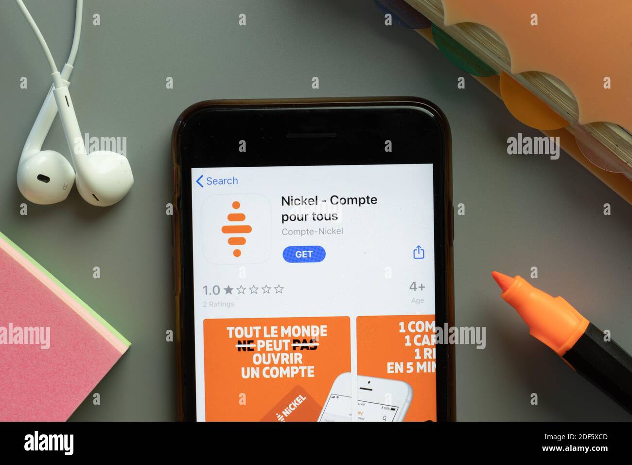 New York, USA - 1 December 2020: Nickel mobile app icon on phone screen ...