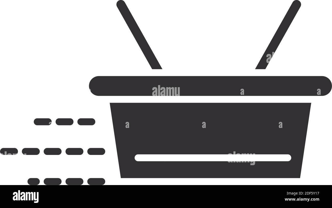 delivery shopping basket store service vector illustration silhouette ...