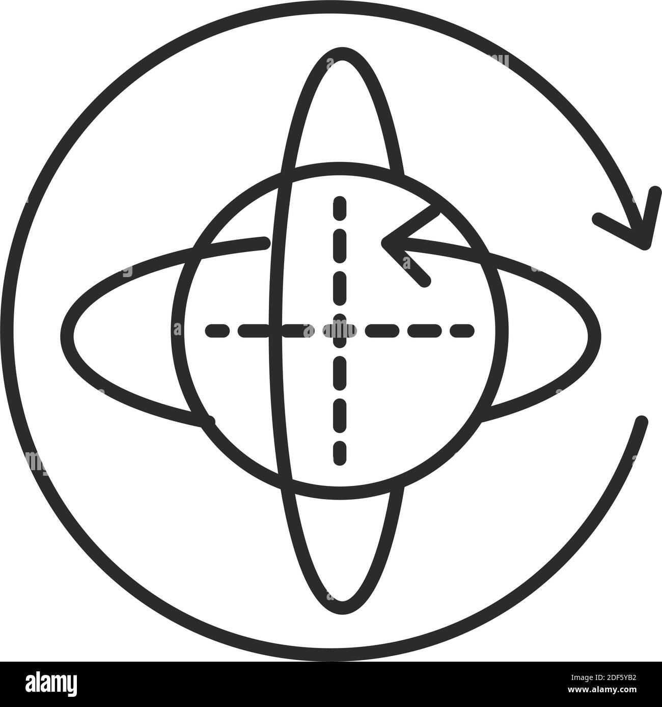 augmented reality 360 degree rotation axis vector illustration line ...