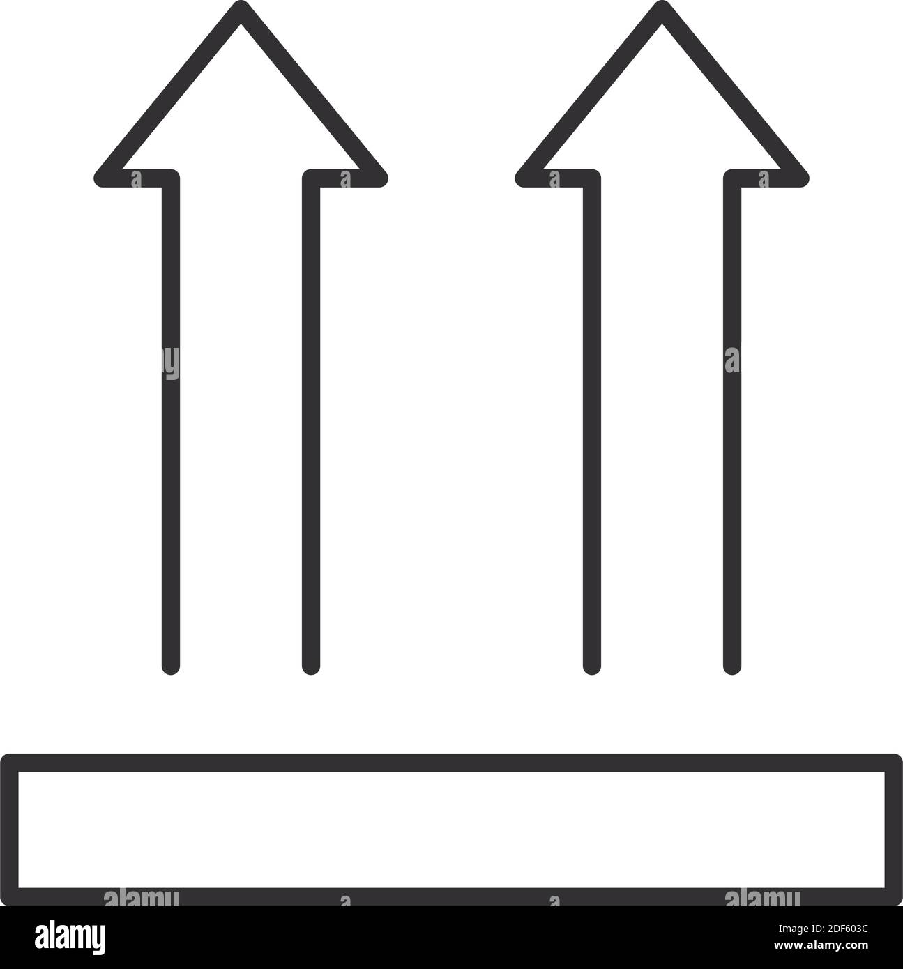 delivery this side up packaging symbol vector illustration line style ...